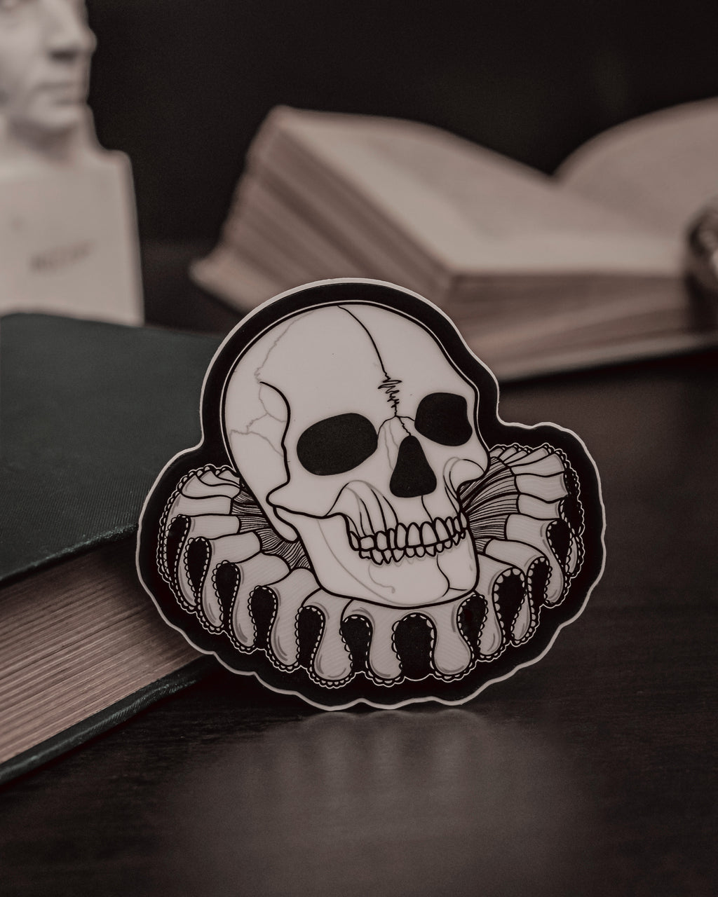 Matte "Elizabethan Skull" Sticker - 3" – Life After Death Designs