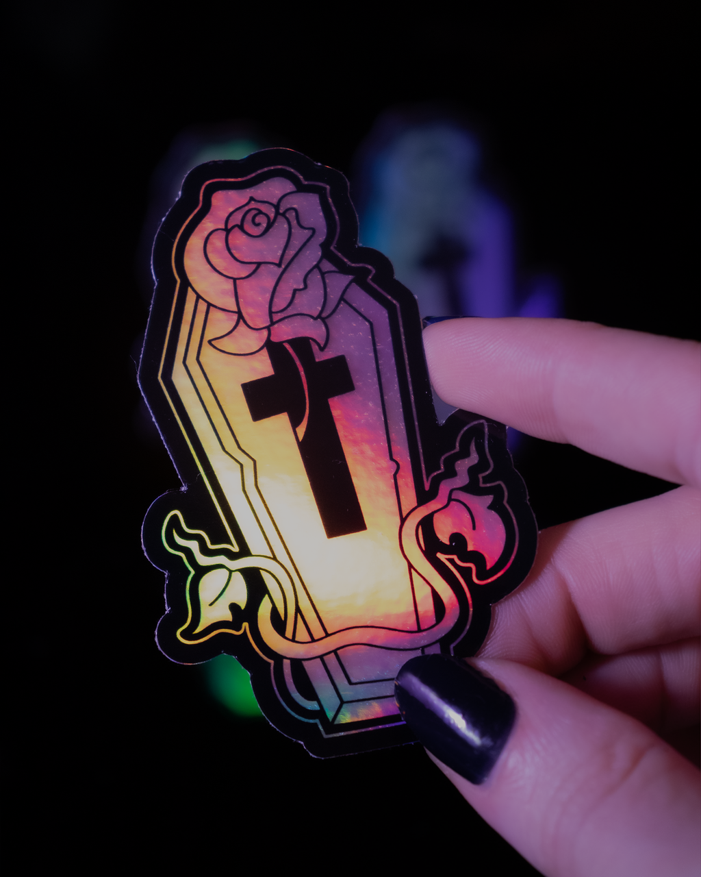 Holographic "Coffin Logo" Sticker - 3" – Life After Death Designs