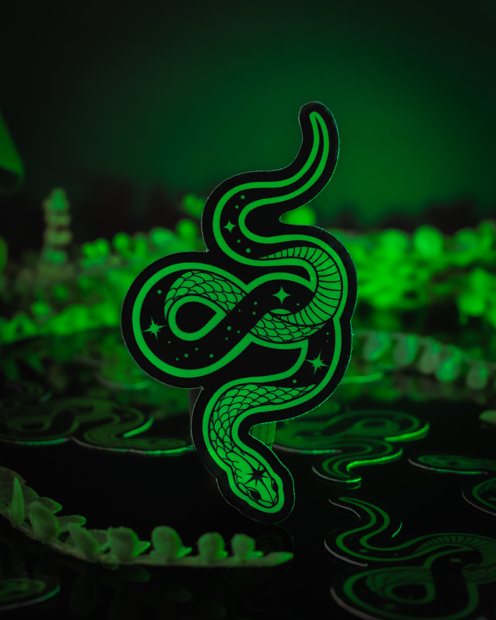 Holographic Green "Mystic Snake" Sticker - 3" – Life After Death Designs